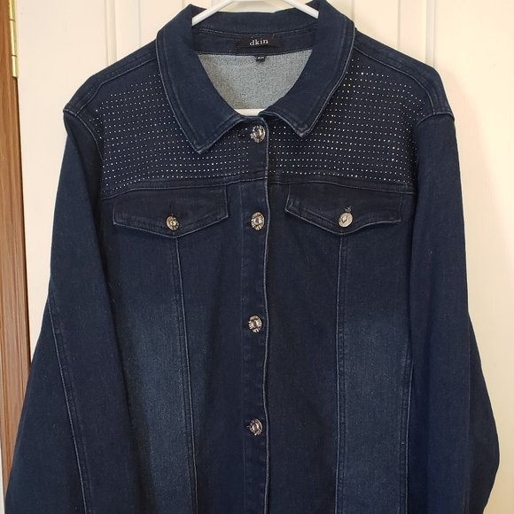 Dkin | Tops | Dkin Womens Plus Size Denim Style Button Up Shirt 3x ...